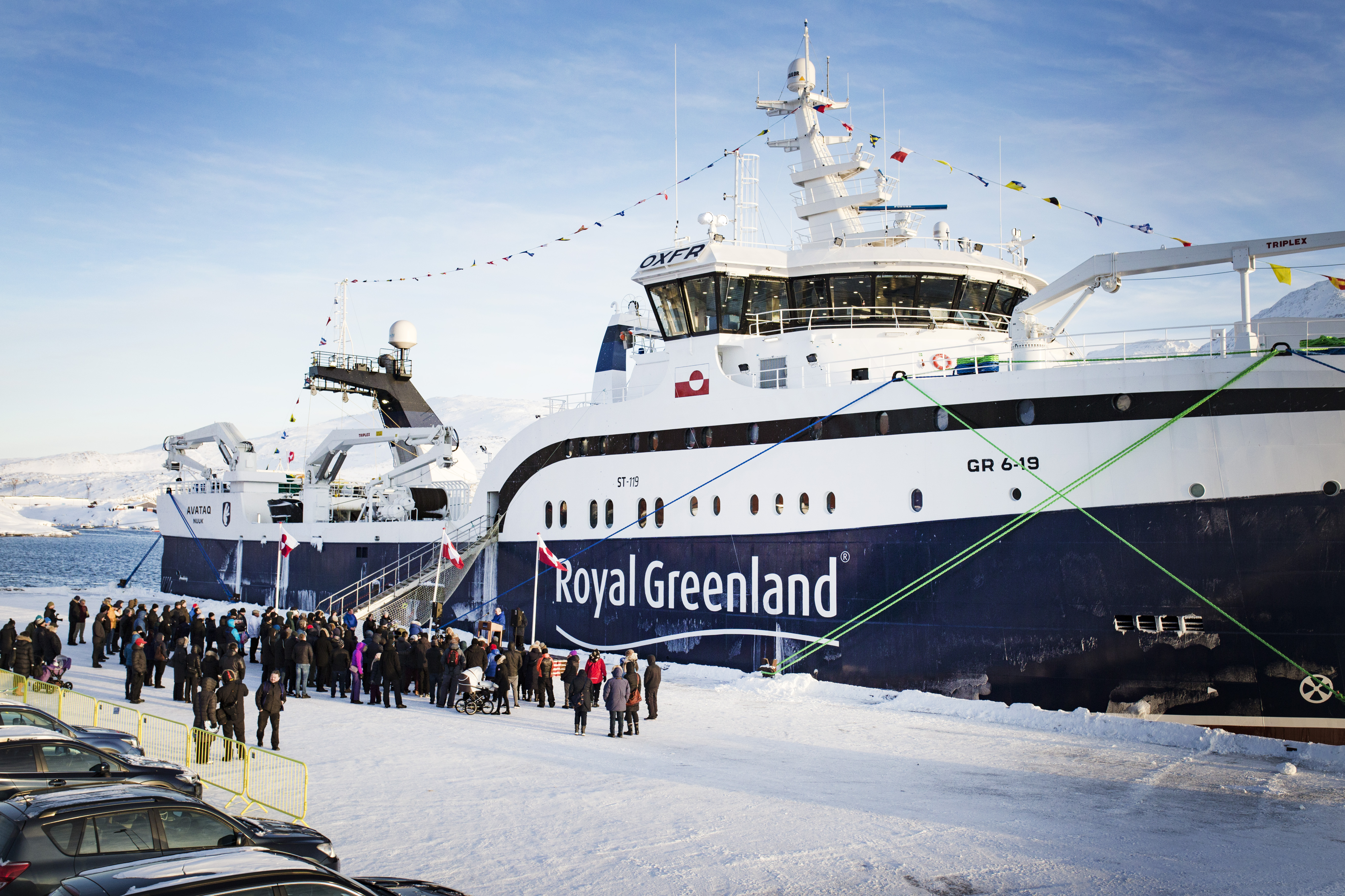 The new M/tr Avataq christened and initiated into the Royal Greenland ...
