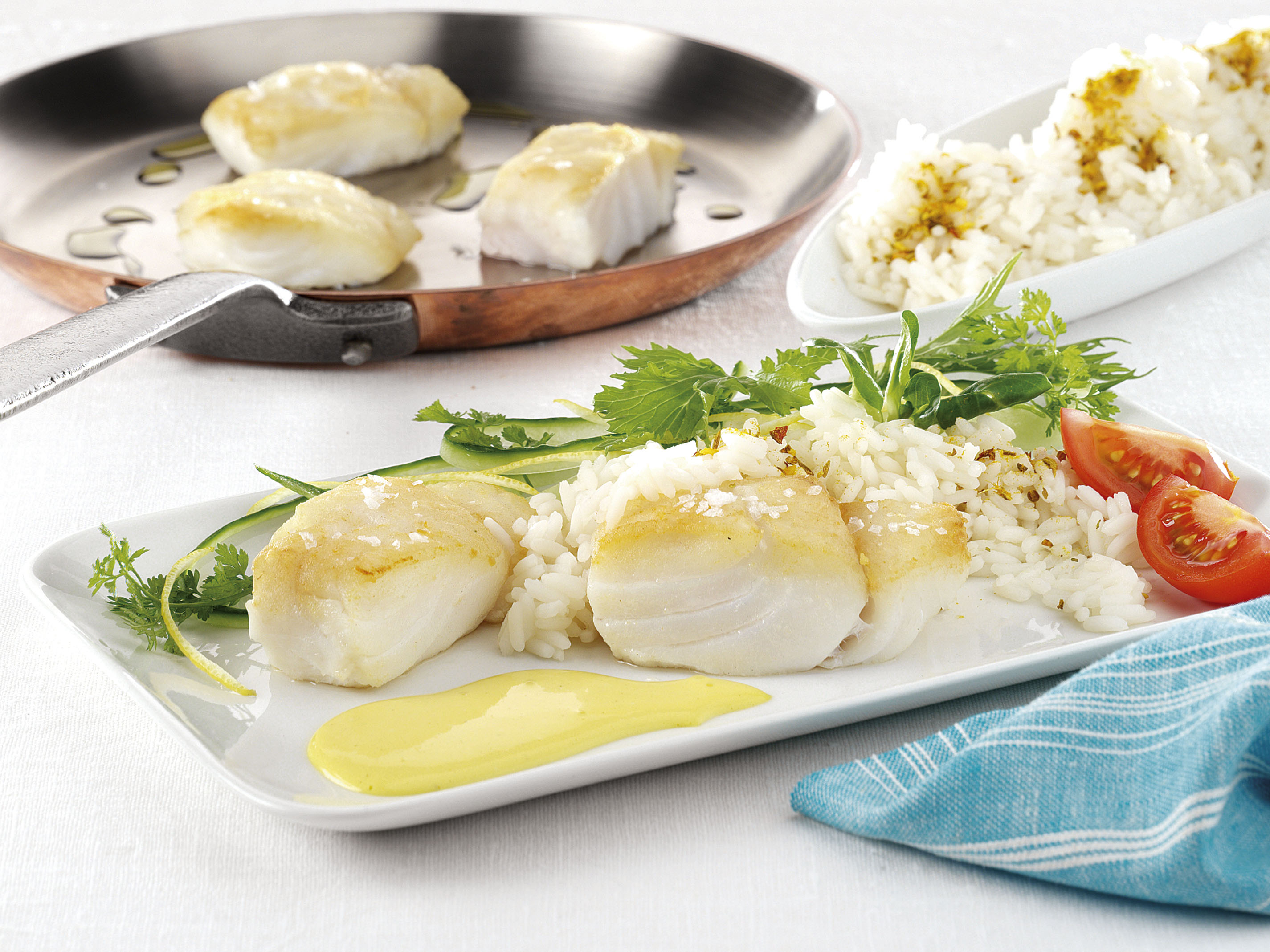 Knaperstekt torsk med ris och currysås - Royal Greenland Sverige